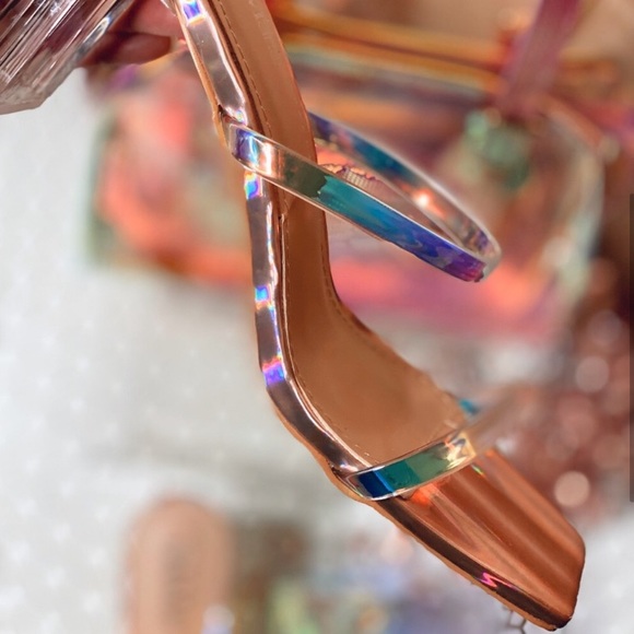 Shoes | Rose Gold Iridescent Heels | Poshmark